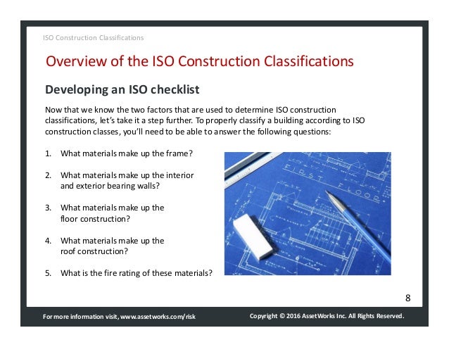 AssetWorks ISO Construction Classifications Quick Guide