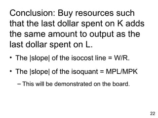 Isocosts isoquants and proofs | PPT