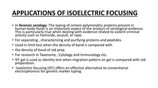Isoelectric focusing electrophoresis- Principle , procedure and ...