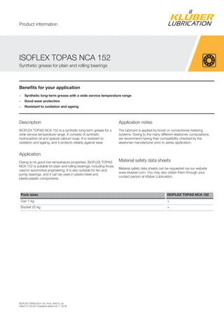 Isoflex topas-nca-152 | PDF