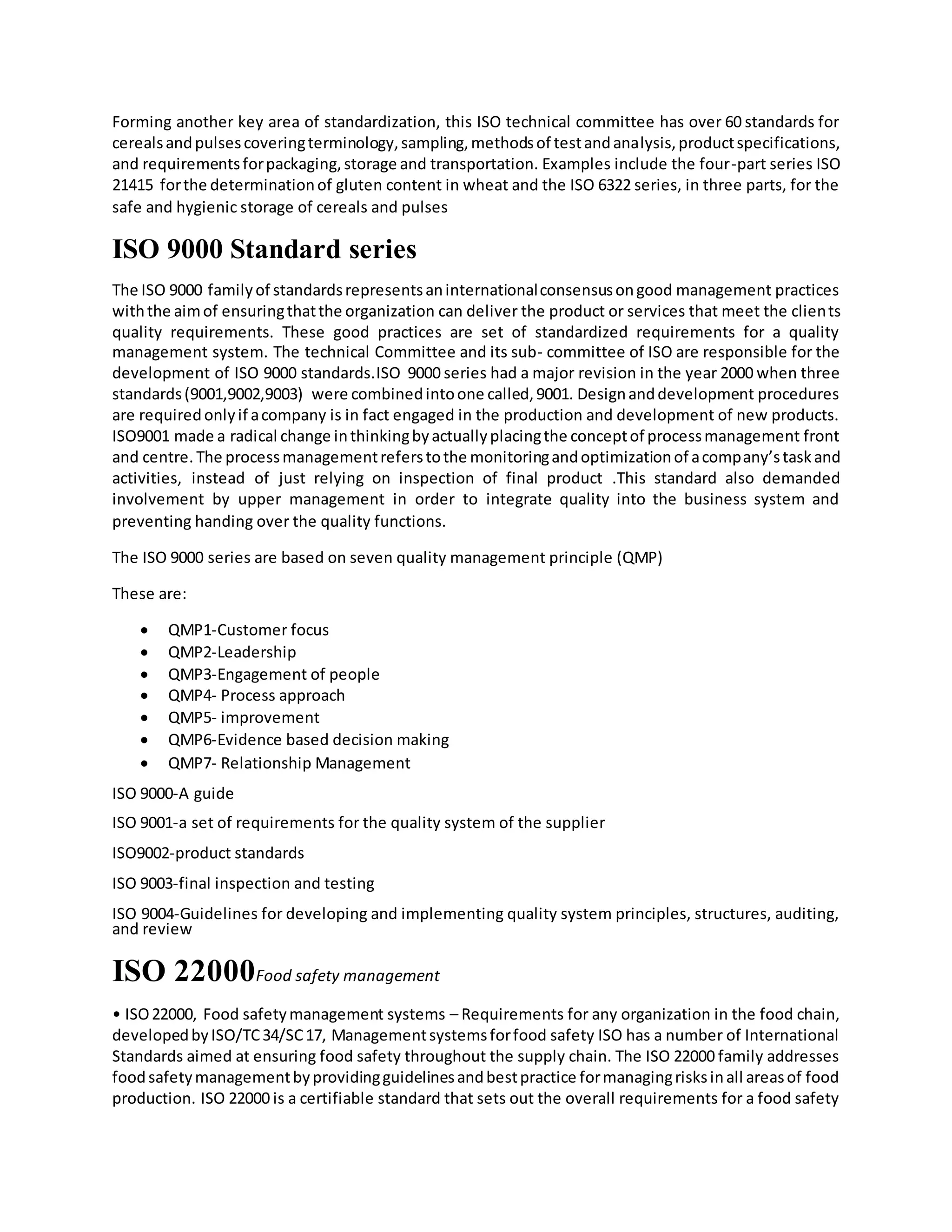 international organisation for standard (iso) and various standards of ...