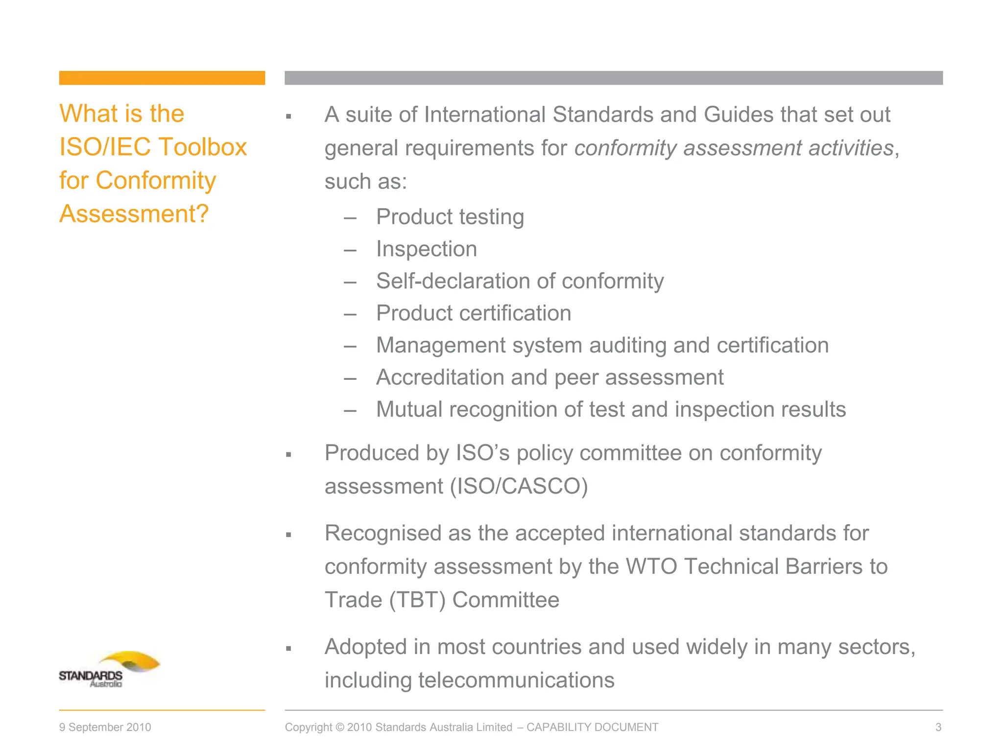 ISO ICE PPTE Toolbox conformity asseement | PPT