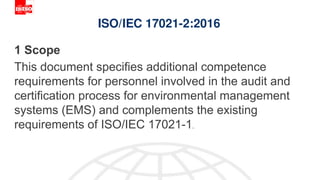 ISO IEC 17021-2 Requirements for bodies providing audit and certification of management systems ...