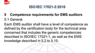 ISO IEC 17021-2 Requirements for bodies providing audit and certification of management systems ...