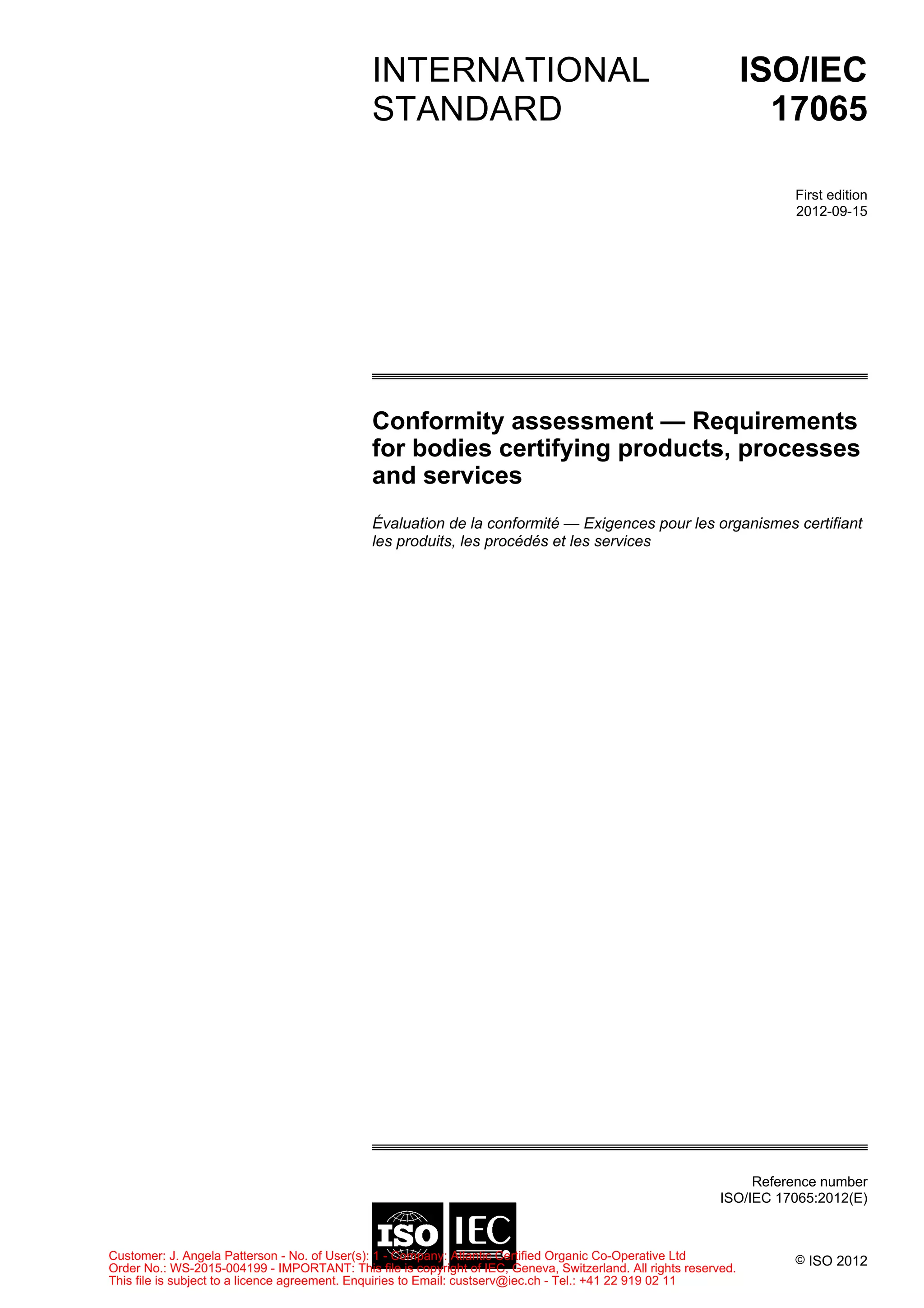 Isoiec17065 ed1.0 en-65 | PDF