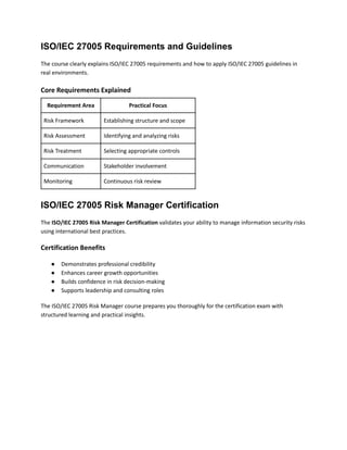 Complete Guide to ISO/IEC 27005 Information Security Risk Management | PDF