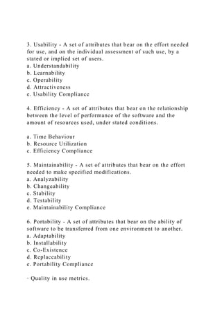 ISOIEC 9126Software engineering — Product quality was an intern.docx ...