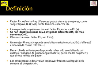 Isoinmunización rh | PPTX