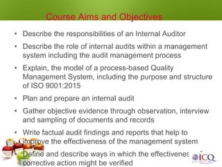 Iso 9001:2015 internal auditor Course | PPTX