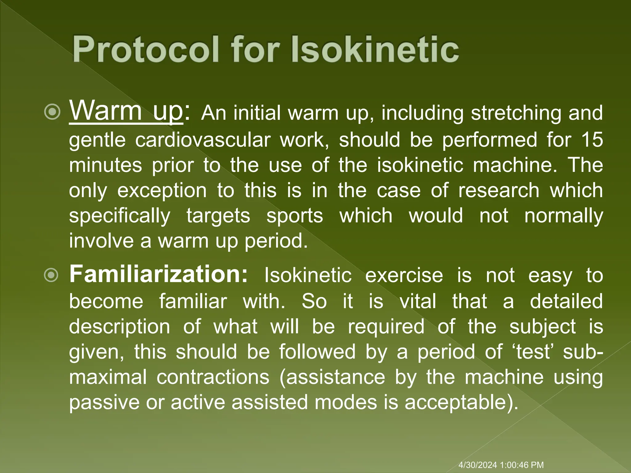 Isokinetic techniques - type of exercise | PPTX