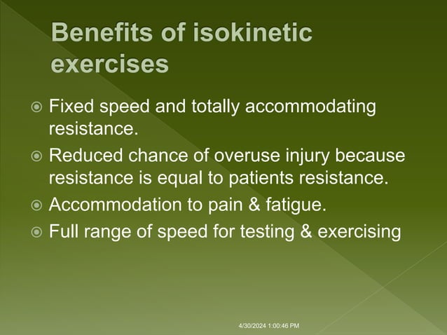 Isokinetic techniques - type of exercise | PPTX