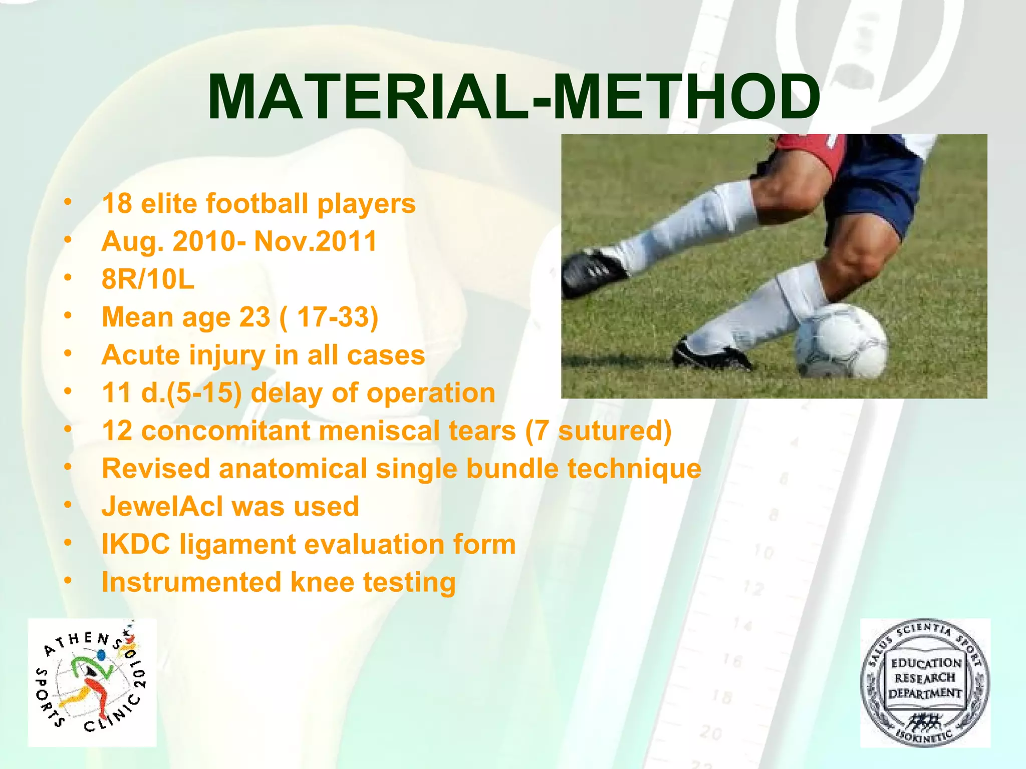 ACL Reconstruction using JewelAcl graft | PPT