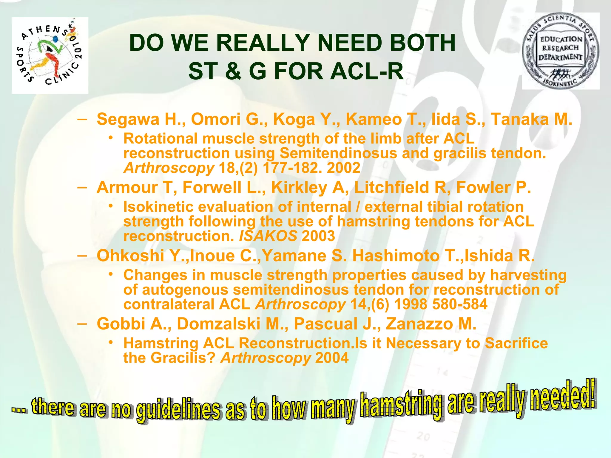 ACL Reconstruction using JewelAcl graft | PPT