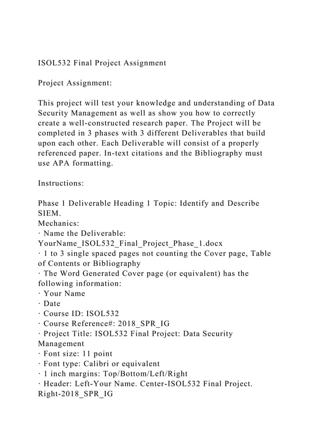 ISOL532 Final Project AssignmentProject AssignmentThis pr.docx