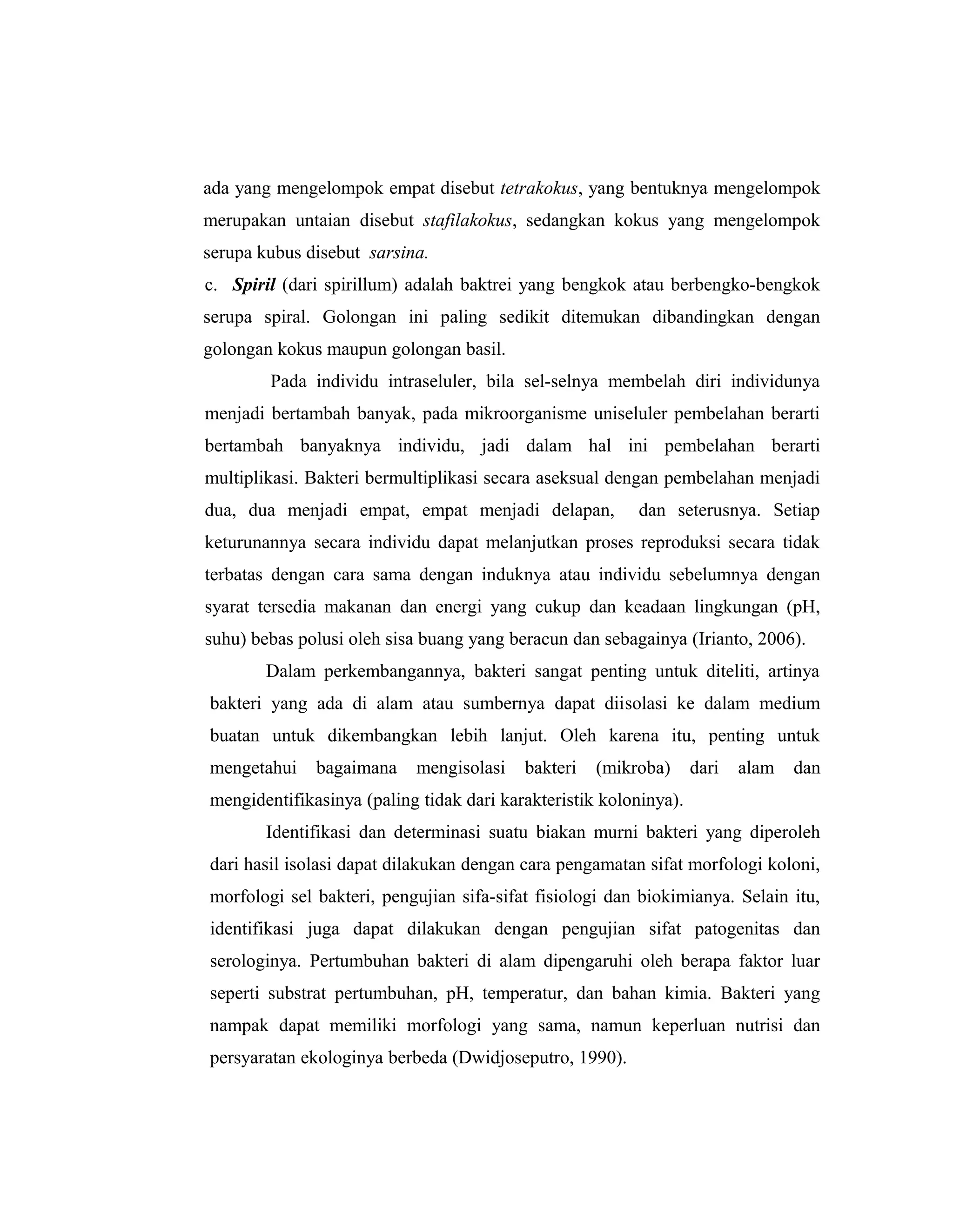 Isolasi dan morfologi koloni bakteri | DOC