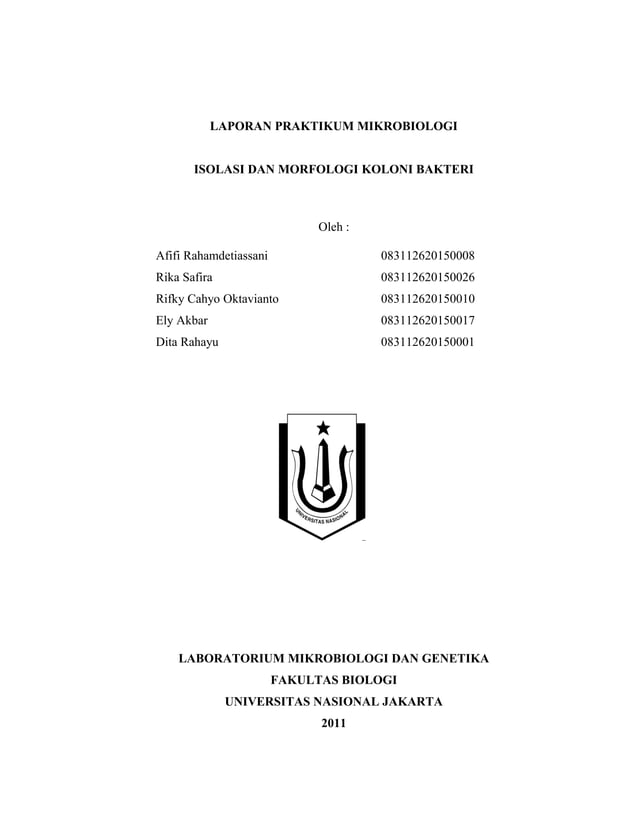 Isolasi dan morfologi koloni bakteri | DOC