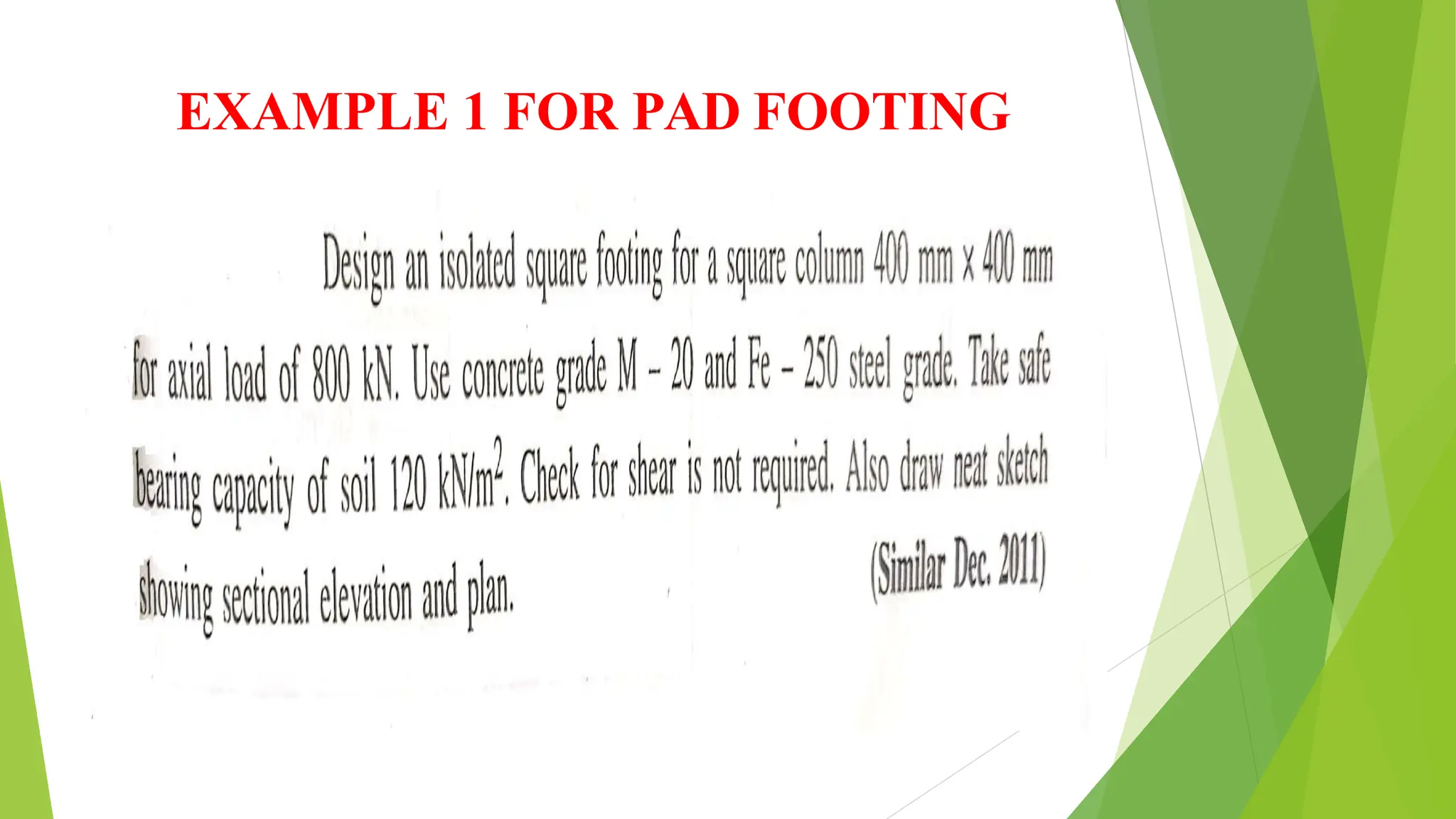 Isolated Column Pad Footing RCC Design WS | PDF