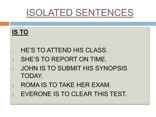 Isolated sentences | PPT
