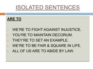 Isolated sentences | PPT