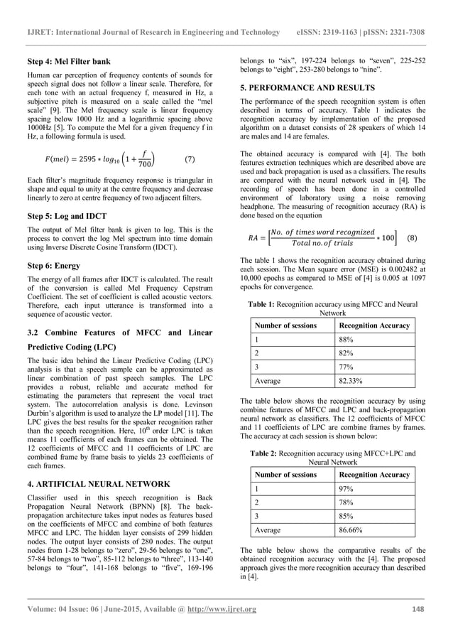 Isolated Words Recognition Using Mfcc Lpc And Neural Network Pdf