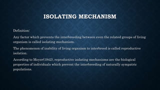 Reproductive Isolation Definition