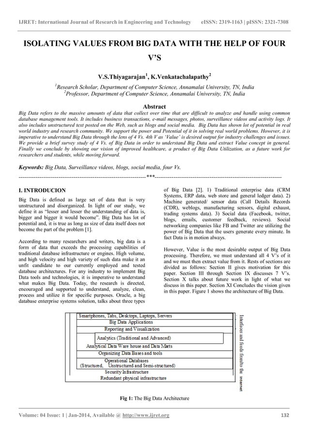 Isolating values from big data with the help of four v’s | PDF | Databases | Computer Software ...