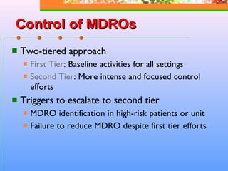 Isolation Precautions for MDROs | PPT
