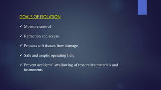 Isolation in restorative dentistry | PPTX