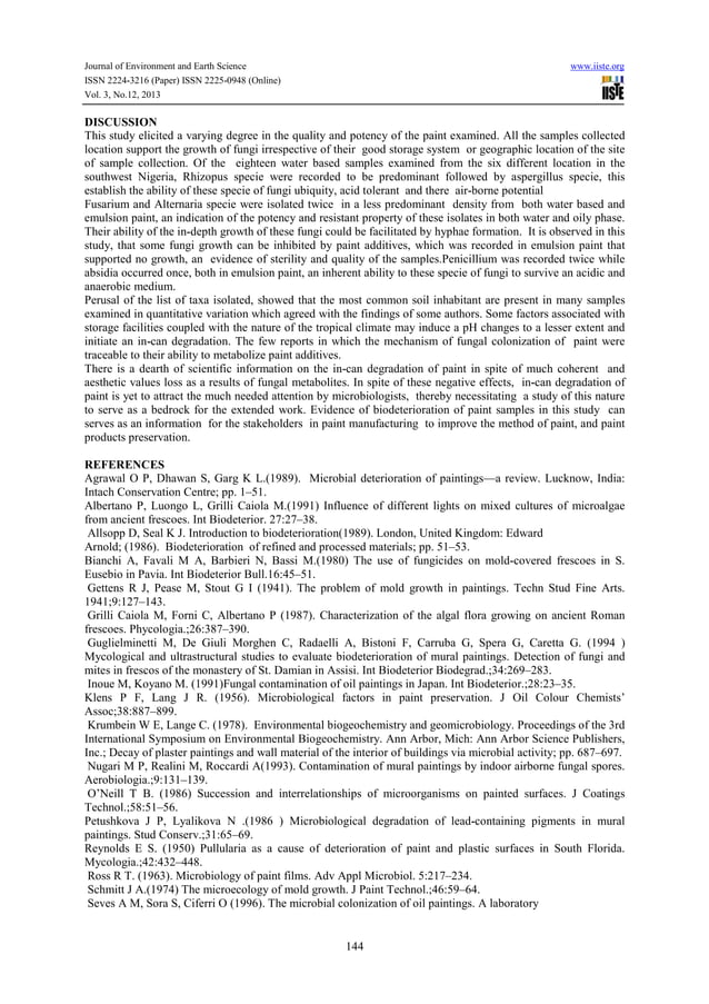 Isolation And Characterization Of Fungi Associated With In Can