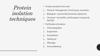 Isolation and characterization of novel protein | PPTX | Genetics | Science