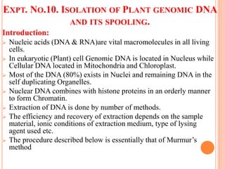 Isolation of plant genomic DNA | PPT