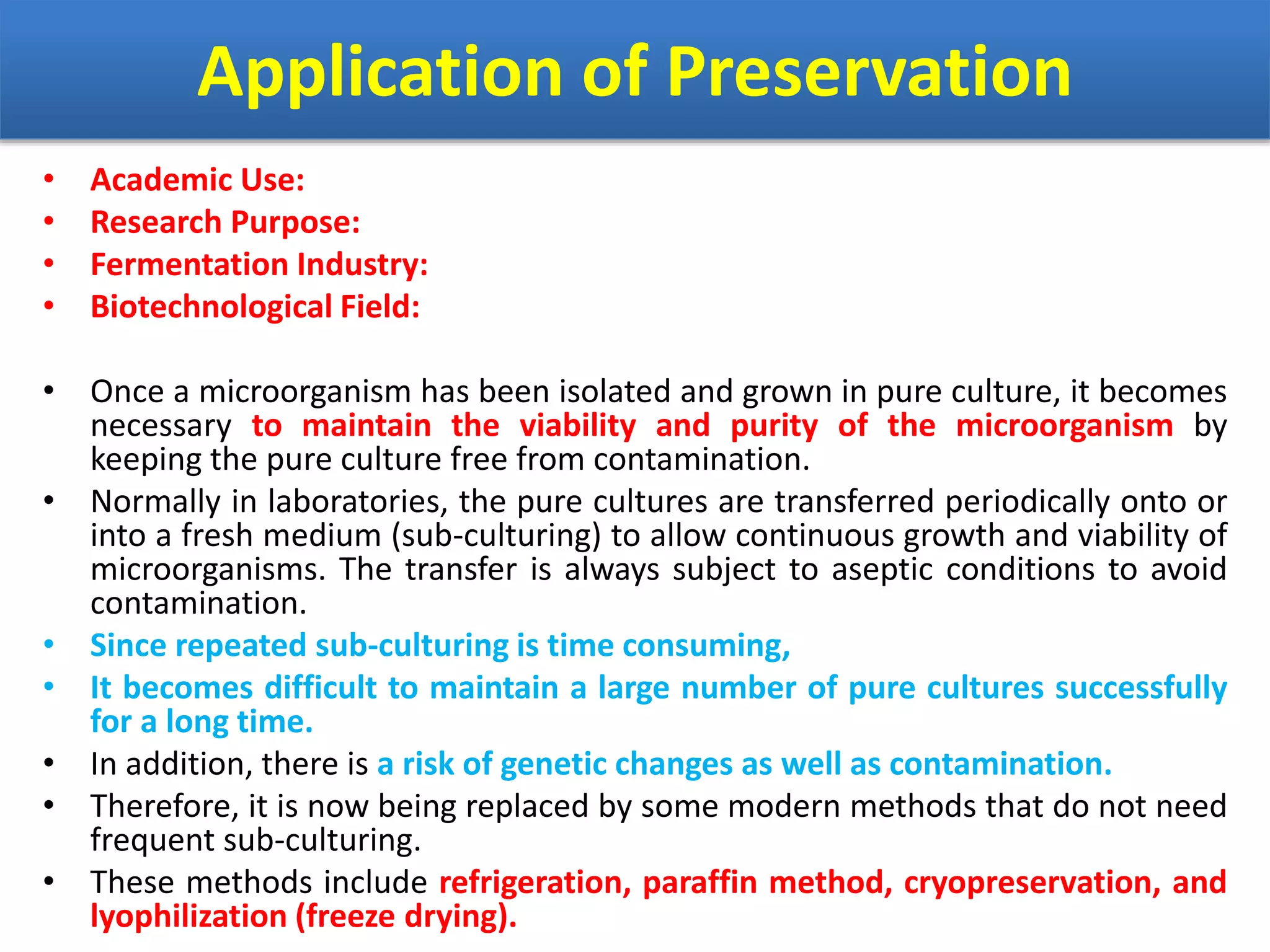 Isolation and preservation of microorganism bacteria | PPTX