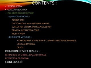 Isolation in Dentistry | PPTX