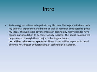 Isolation by technology | PPTX