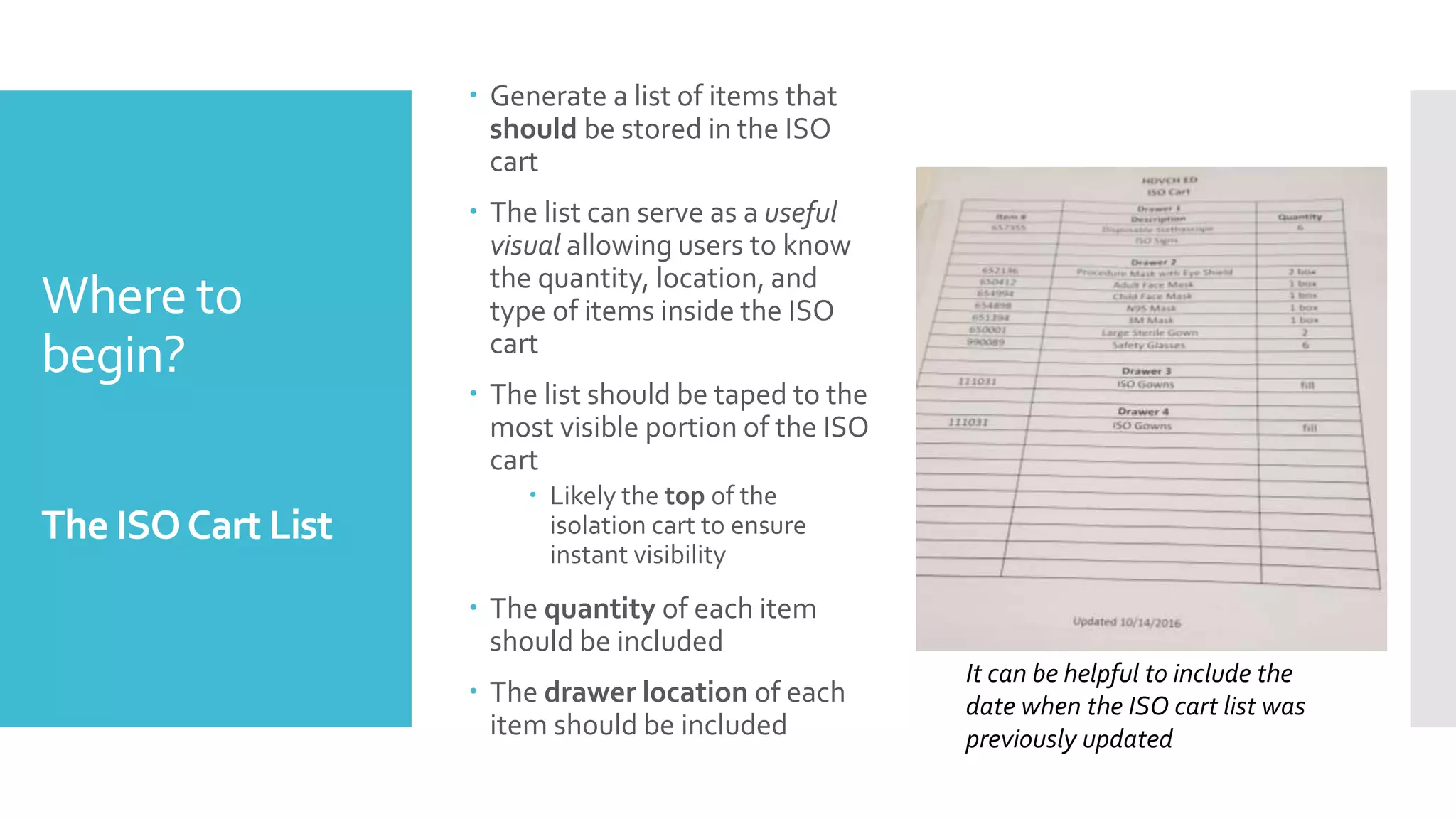 Isolation Cart Standardization Power Point (2016) | PPTX