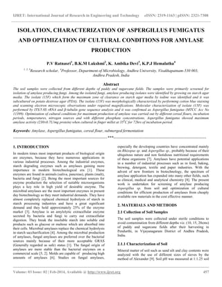 Isolation, characterization of aspergillus fumigatus and optimization of cultural conditions for ...