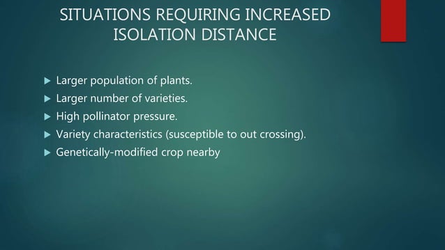 Isolation distance IN SEED PRODUCTION | PPTX | Agriculture | Industries