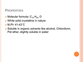 Isolation Identification and analysis of Menthol.pptx