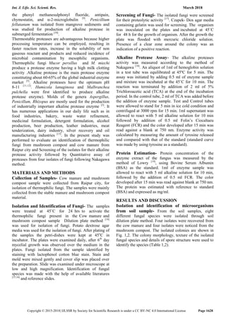 Isolation, identification and screening of alkaline protease from ...