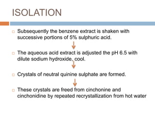 ISOLATION IDENTIFICATION of alkaloids atropine and quinine.pptx ...