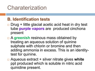 ISOLATION IDENTIFICATION of alkaloids atropine and quinine.pptx