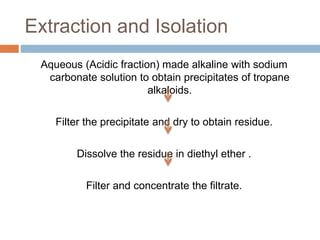 ISOLATION IDENTIFICATION of alkaloids atropine and quinine.pptx