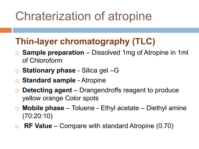 ISOLATION IDENTIFICATION of alkaloids atropine and quinine.pptx ...