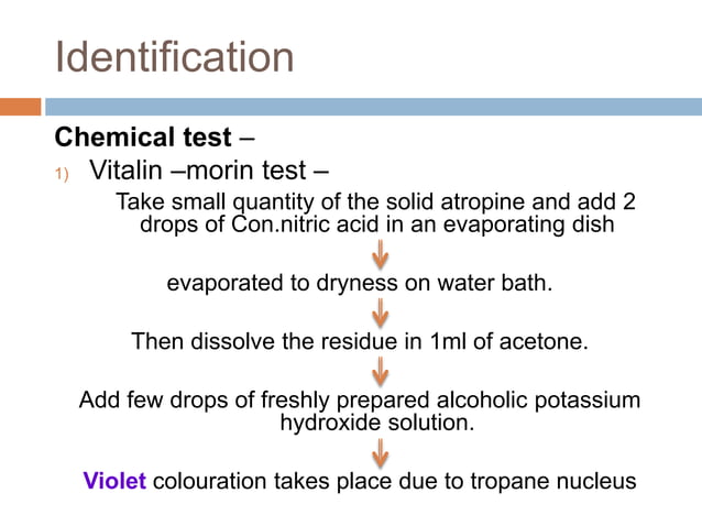 ISOLATION IDENTIFICATION of alkaloids atropine and quinine.pptx ...