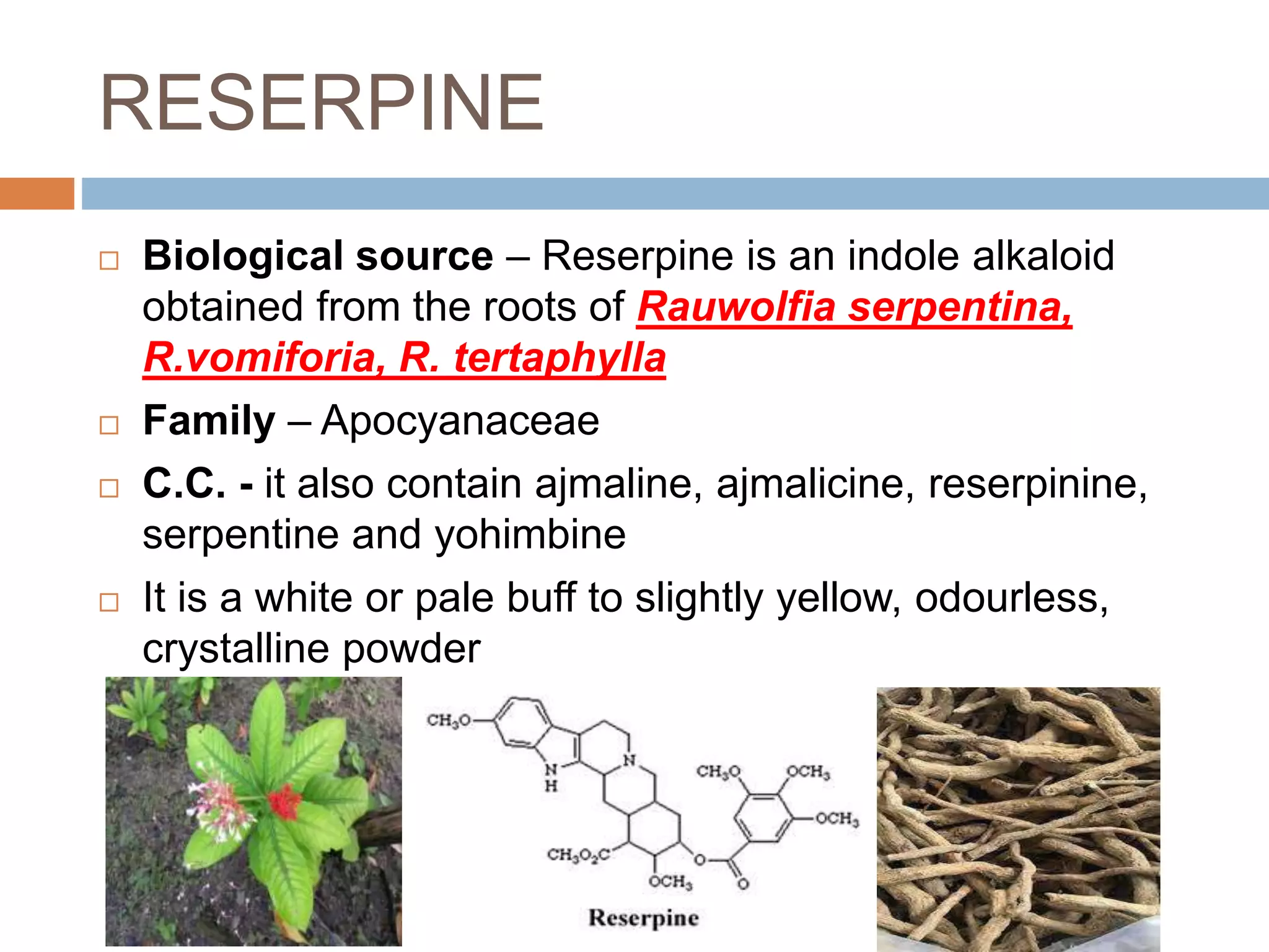 ISOLATION IDENTIFICATION of alkloids reserpine & caffine.pptx