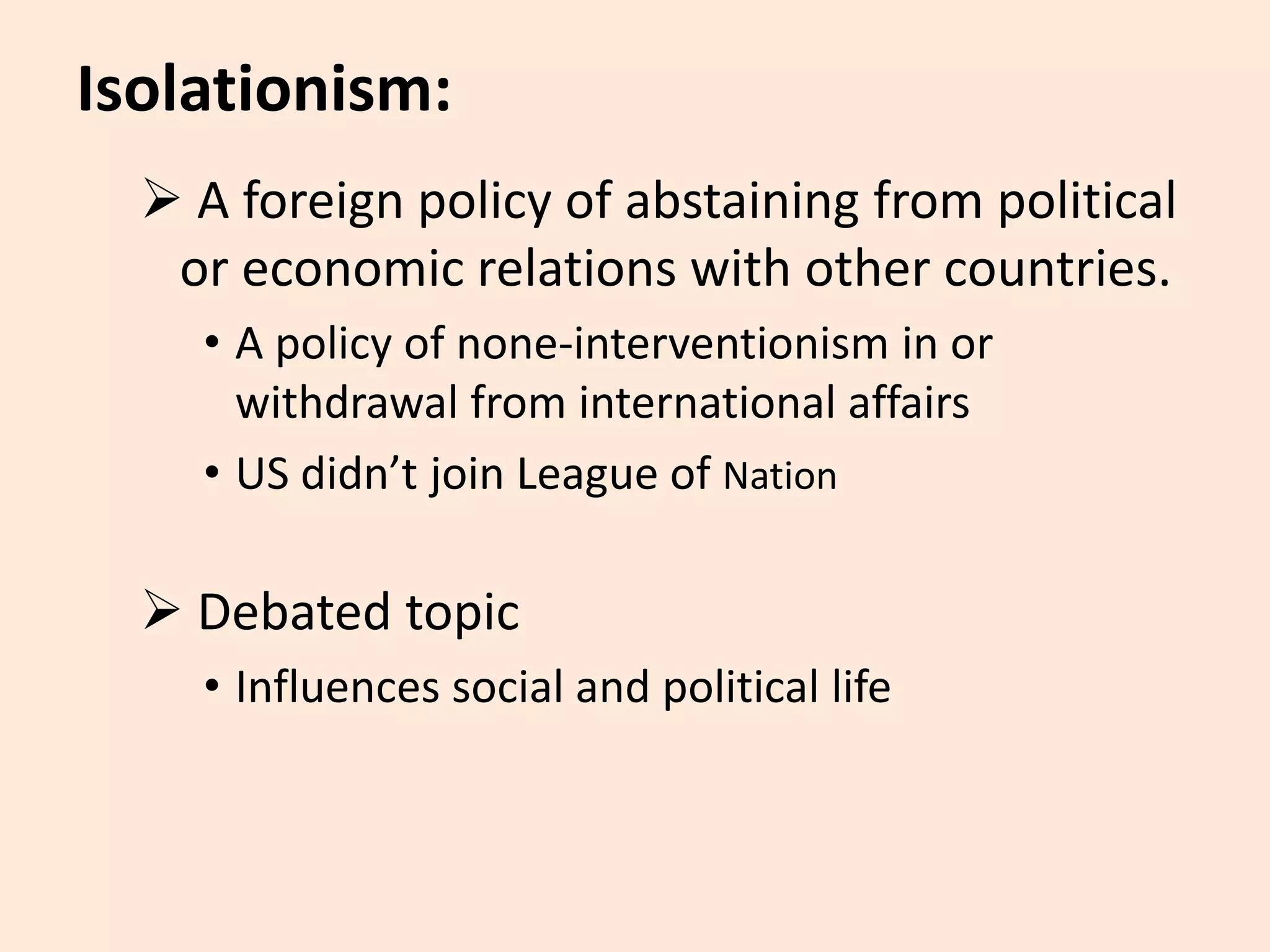 Isolationims and Neutrality | PPTX