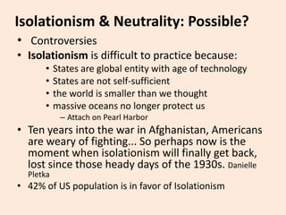 Isolationims and Neutrality | PPTX
