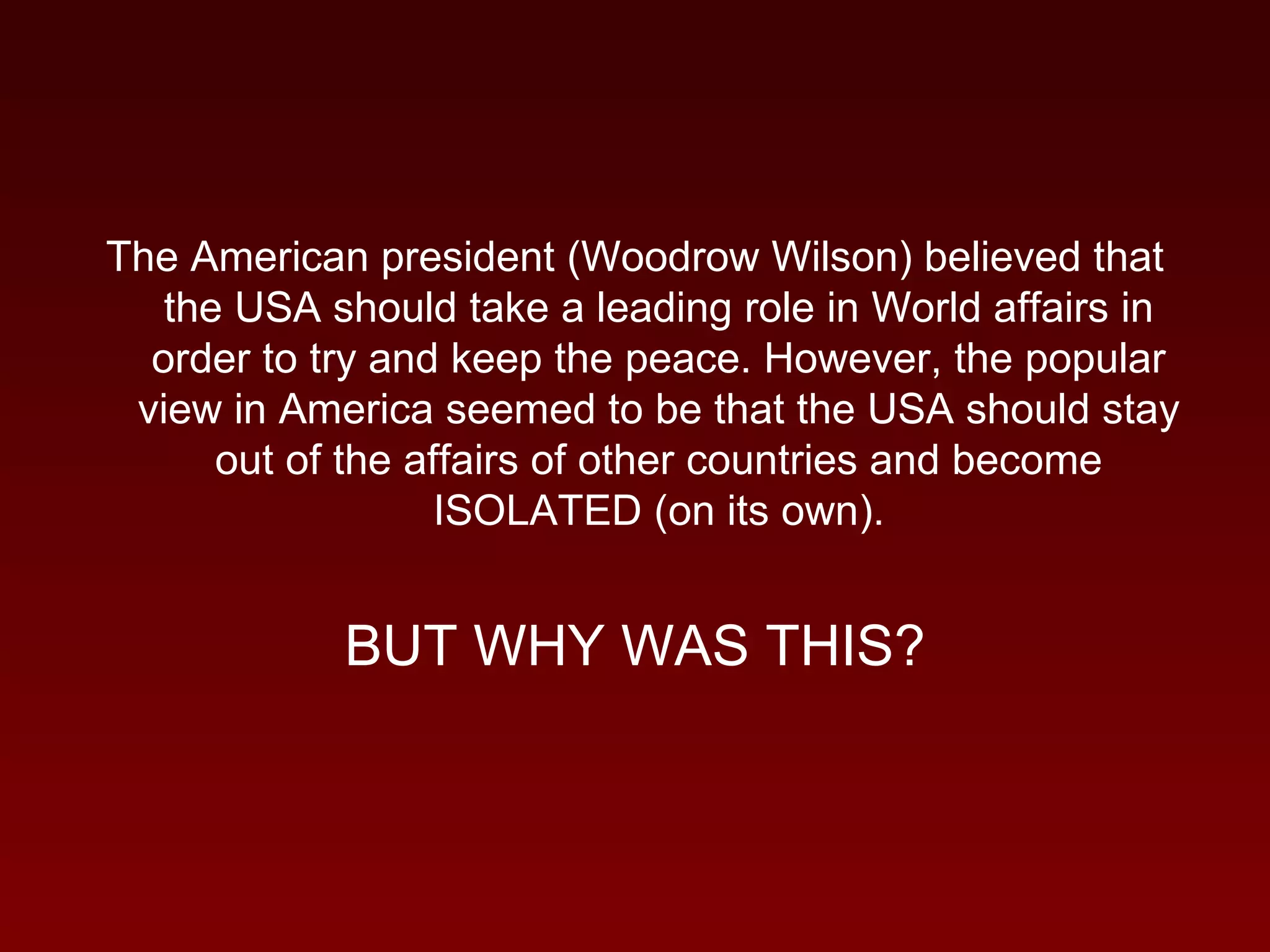 Isolationism In The Usa After Ww1 613 | PPT