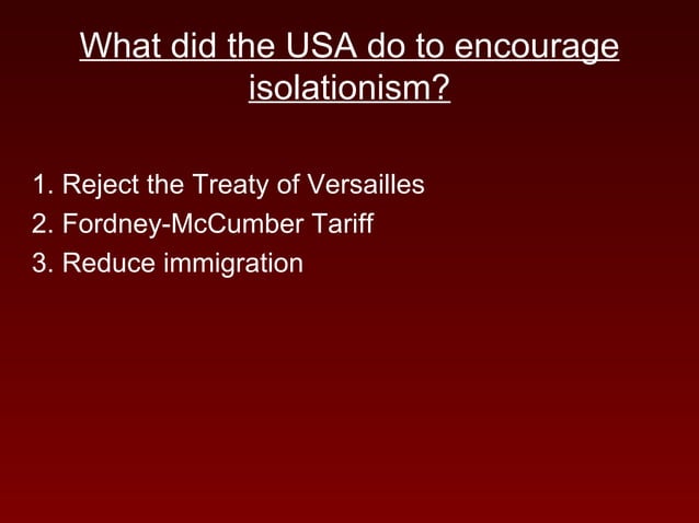 Isolationism In The Usa After Ww1 613 | PPT