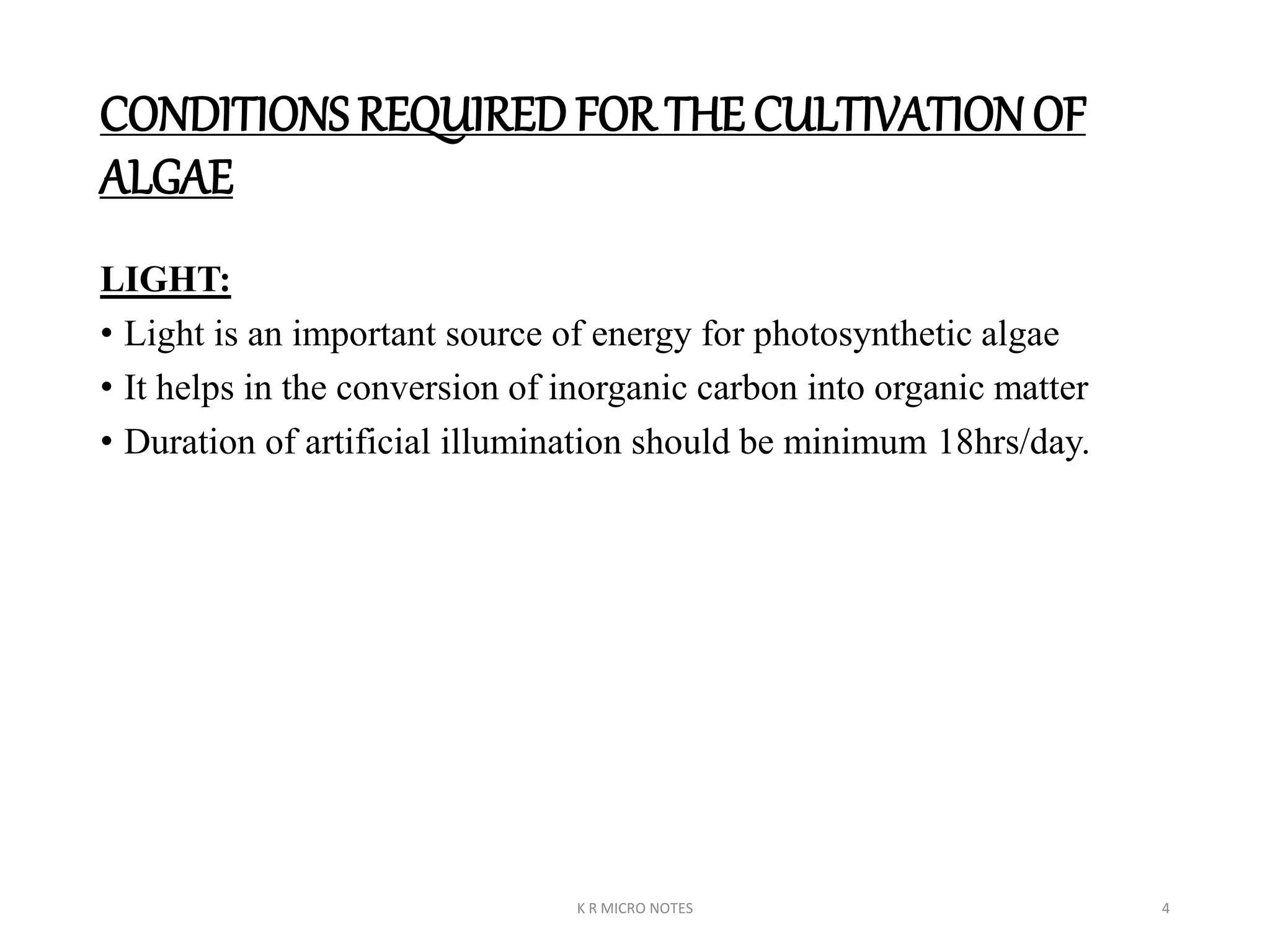 ISOLATION OF ALGAE (INDOOR) AND PHOTOBIOREACTOR K R.ppt